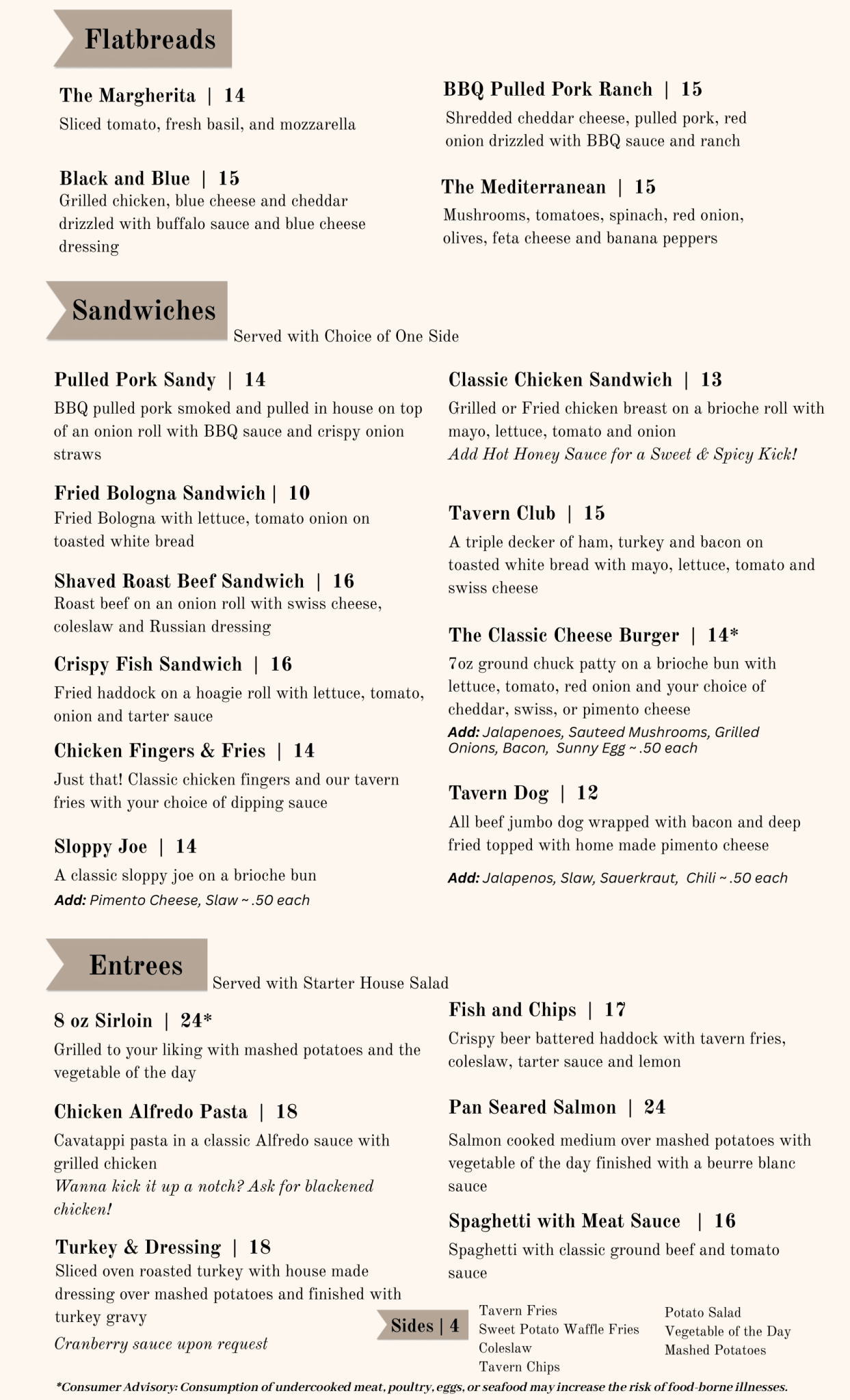 Our Menu - Langley Tavern